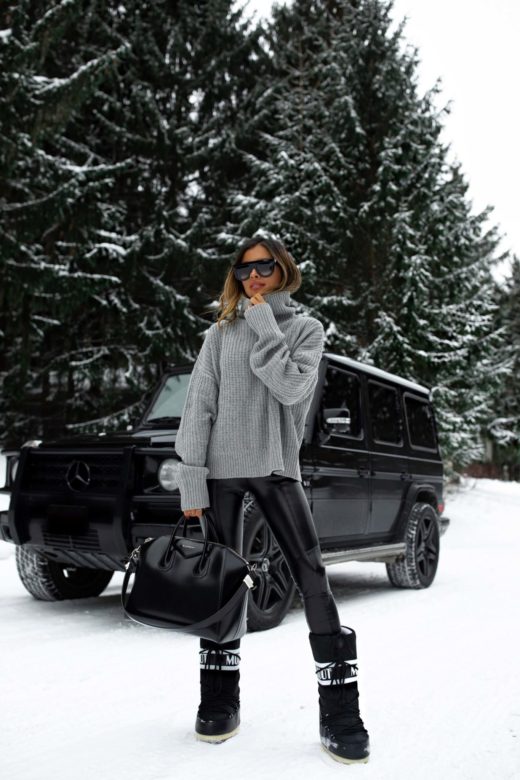 how to put together winter outfits with leggings