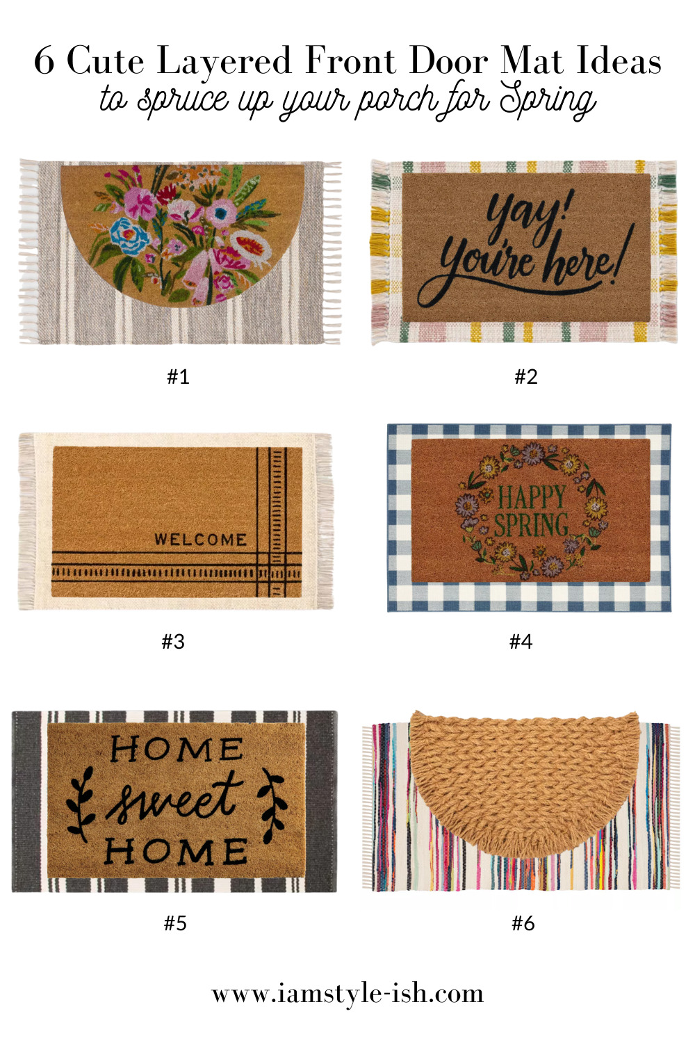 Cute layered front door mat ideas for Spring
