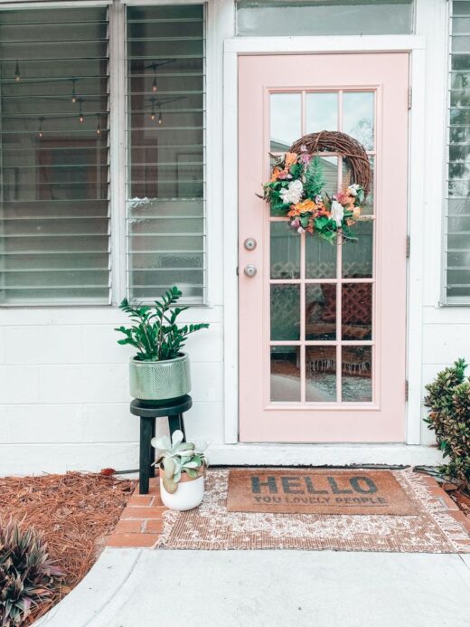 Cute layered front door mat ideas for Spring