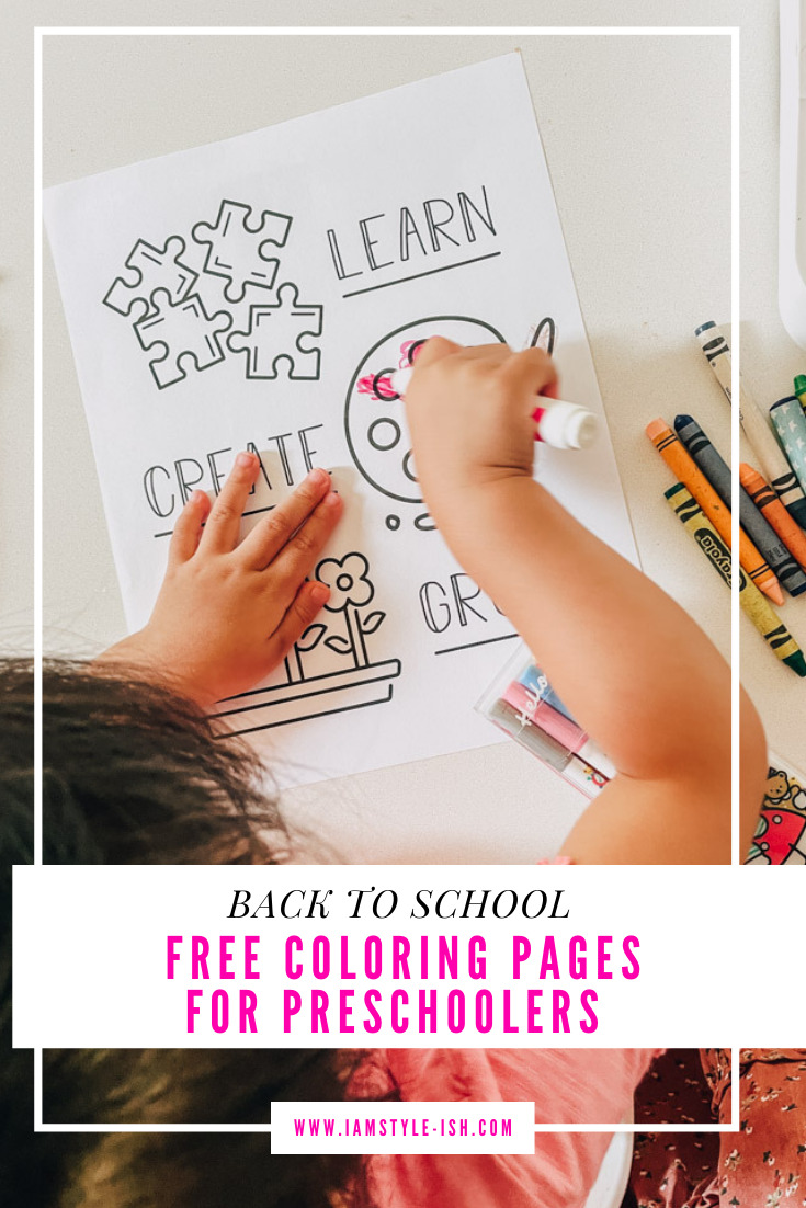 Free back to school coloring pages for preschool kids