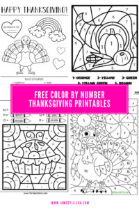 FREE Color By Number Thanksgiving Printables to keep your kids entertained!