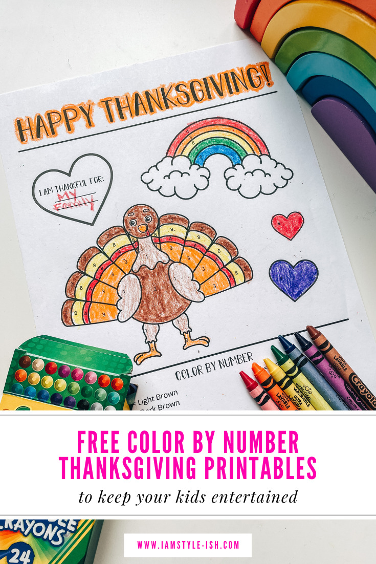 FREE Color By Number Thanksgiving Printables to keep your kids entertained!