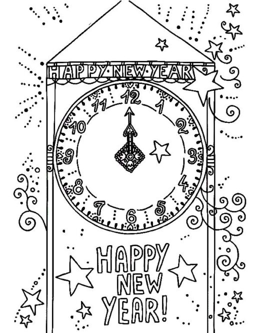 Free New Years coloring pages to keep your kids entertained